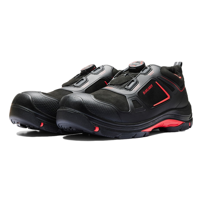 Gecko S3 Safety Shoes Black and Red - Blaklader