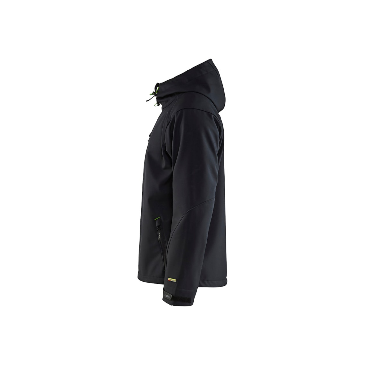 Black/Green Hooded Softshell Jacket by Blaklader