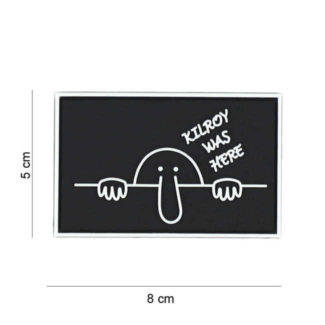 101 Inc brand 3D PVC Patch Kilroy was here black